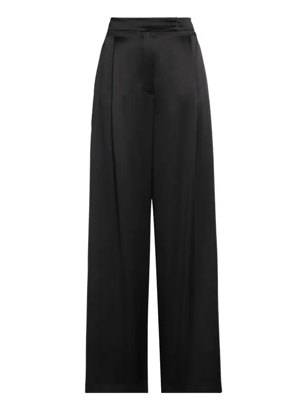 Max Mara Wide-leg Satin Trousers - Black