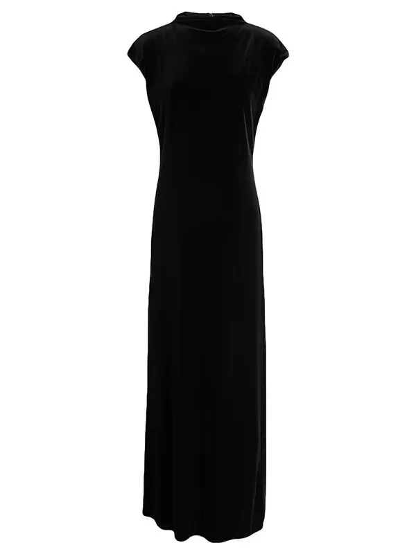 MAXCO. Max&co. Flared Velvet Maxi Dress - Black