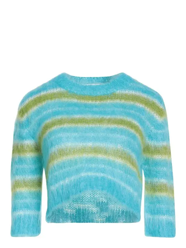 Marni Striped Intarsia-knit Jumper - Blue
