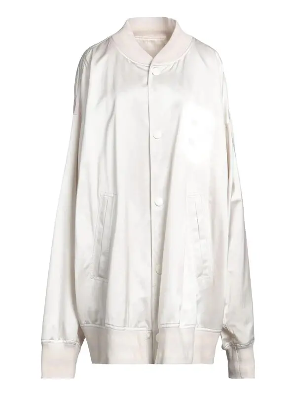 MAISON MARGIELA Striped Baseball Jacket - White