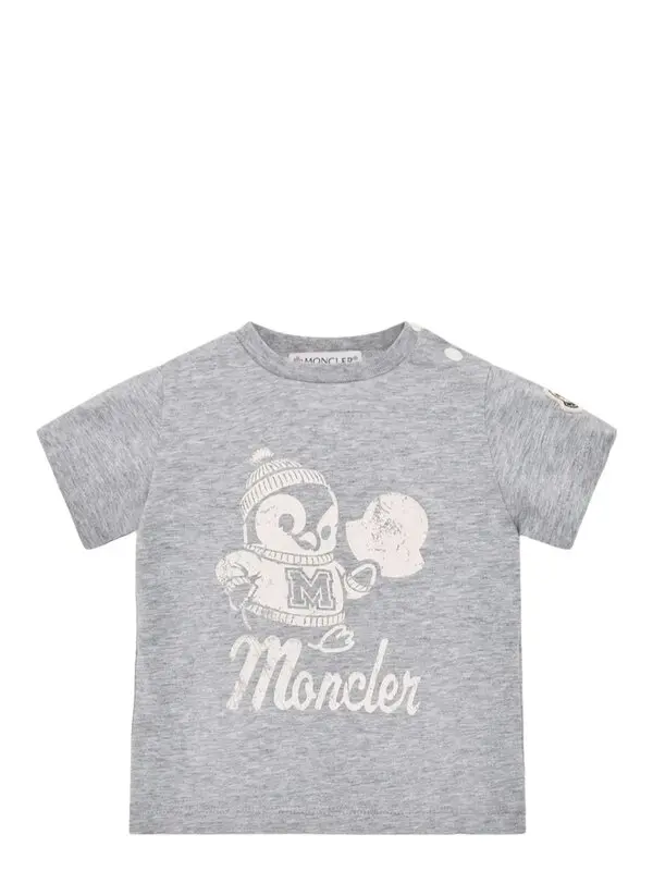 Moncler Stretch Cotton Jersey T-shirt With Graphic - Grey