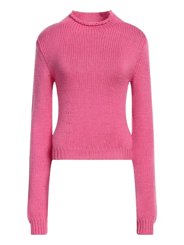 Marni Heavy-knit Mock Neck Sweater - Pink