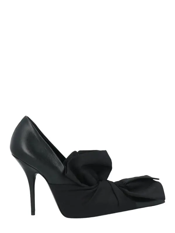 Balenciaga Stilettos Leather Poplin - Black