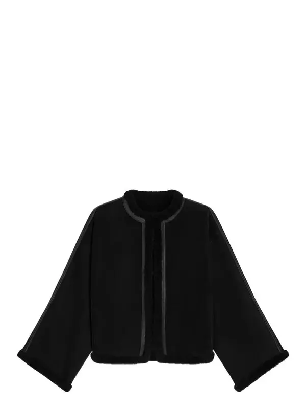 Celine Suede Jacket With Quilted Details - Black
