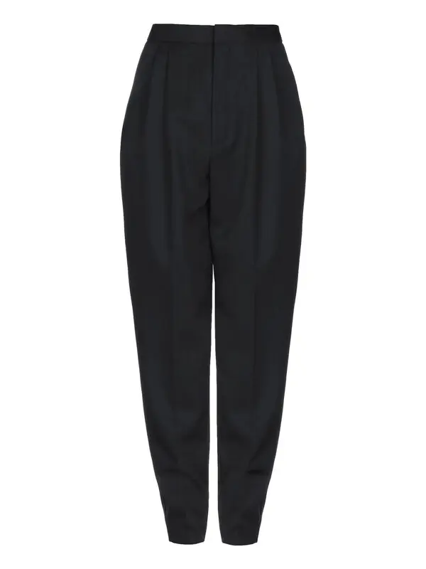 Saint Laurent Satin Cropped Pants - Black