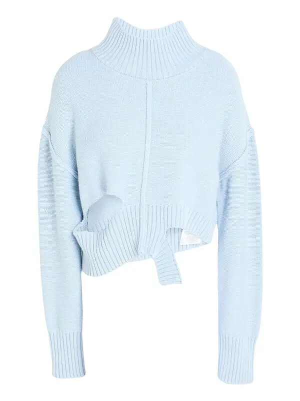 MAISON MARGIELA Knit Turtleneck Sweater With Cutout Detail - Blue
