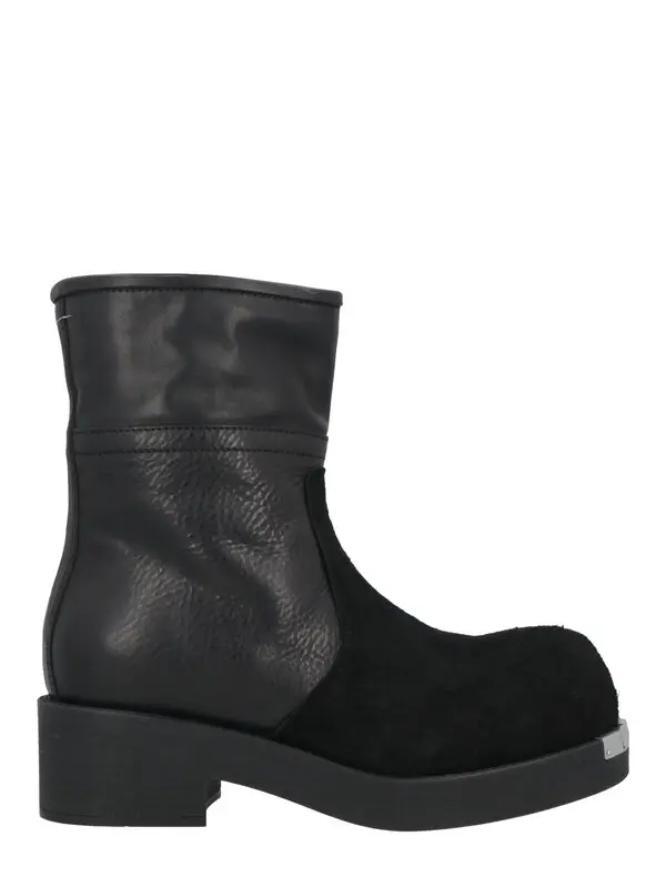 MAISON MARGIELA Leather Suede Ankle Boots - Black