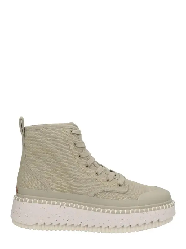 Chloé High Top Casual Platform Sole Lace Up - Nude