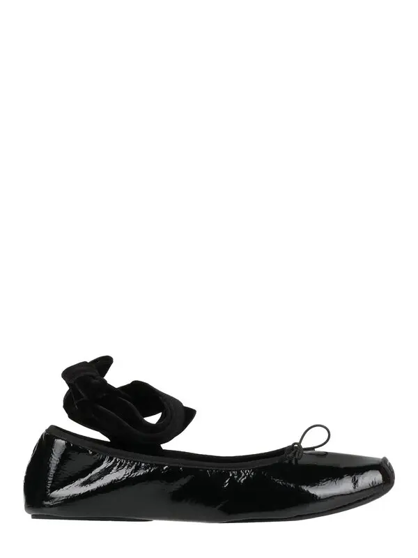 Tory Burch Patent Leather Square-toe Ballet Flats - Black