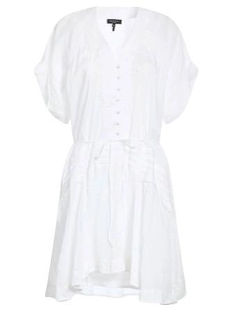 Rag & Bone Solid Color Short-sleeved Dress - White