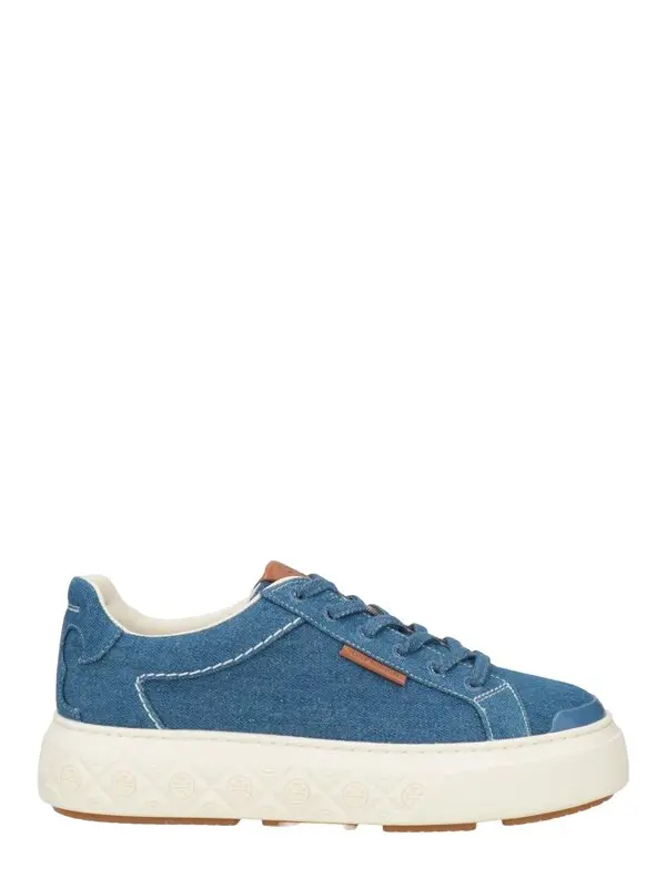 Tory Burch Round Toe Low Top Casual Sneakers - Blue