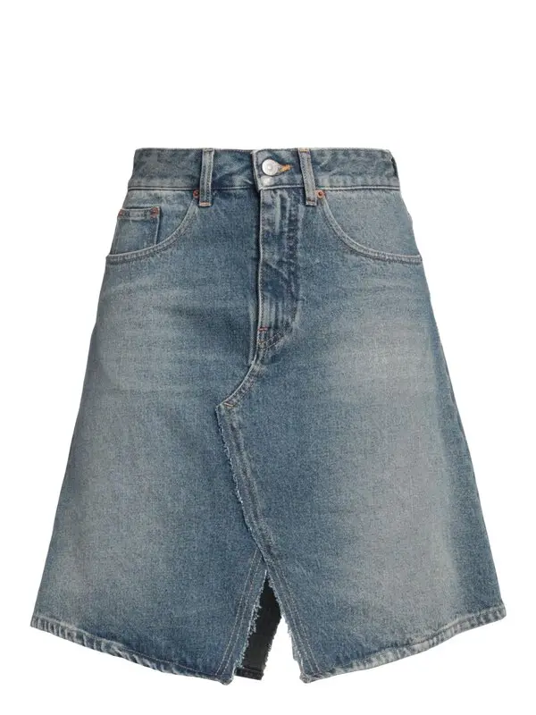 MAISON MARGIELA Dark Wash Flared Denim Skirt - Gray