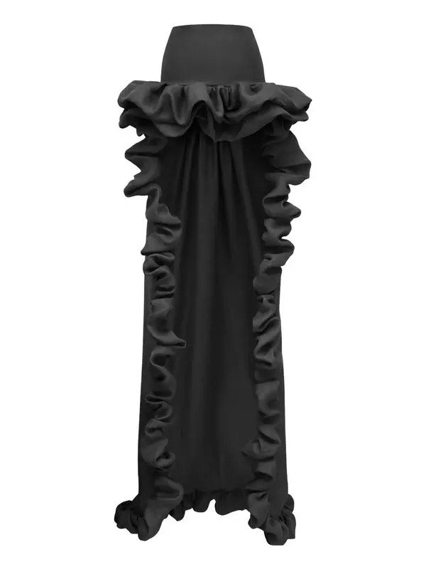 Saint Laurent Silk Gauze Bubble Skirt - Black
