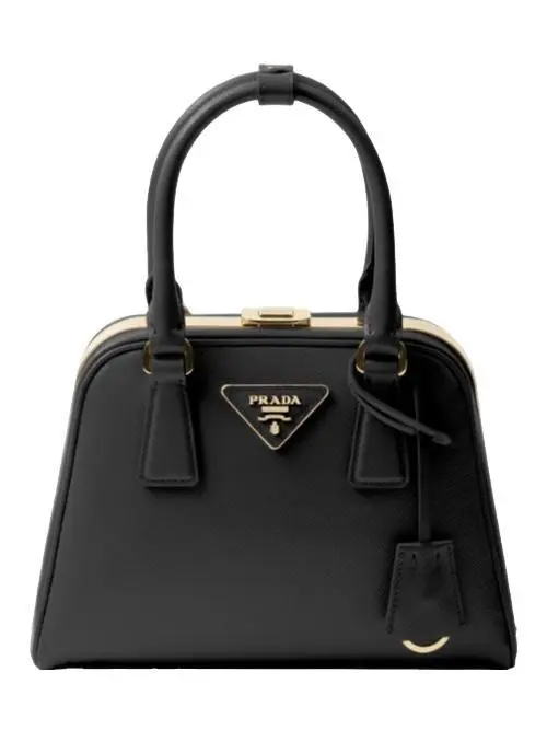 Prada Pyramid Saffiano Leather Mini Bag - Black