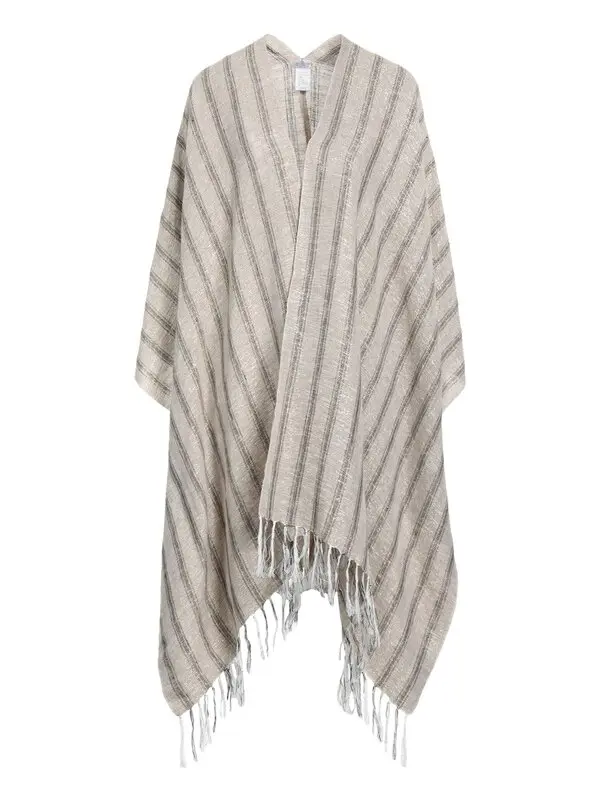 Brunello Cucinelli Striped Tweed Cape - Gray