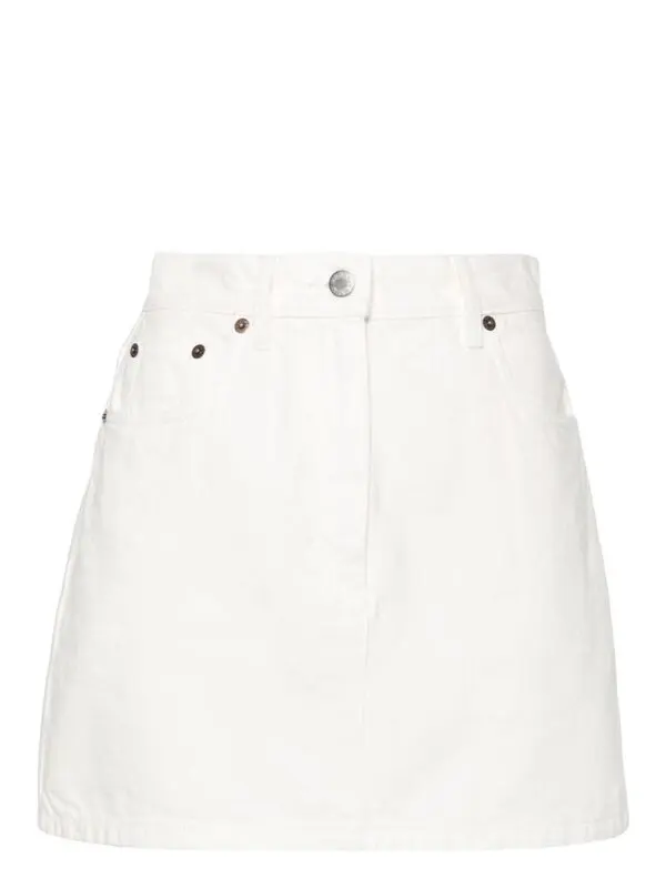 Prada Triangle Logo Mini Skirt - White