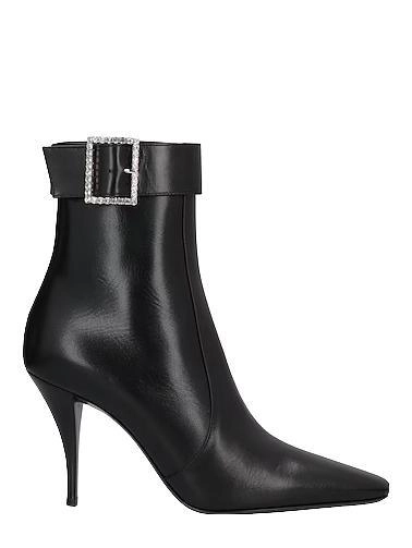 Saint Laurent Leather Pointed-toe Ankle Boots - Black