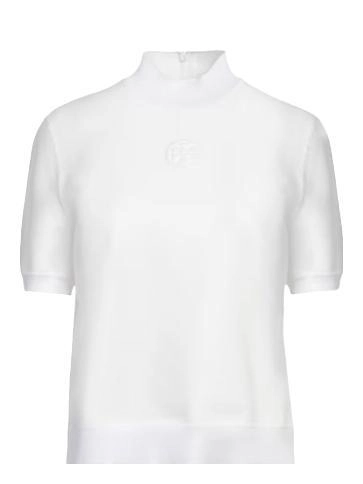Tory Burch Mock Neck Short Sleeve Jumper - White