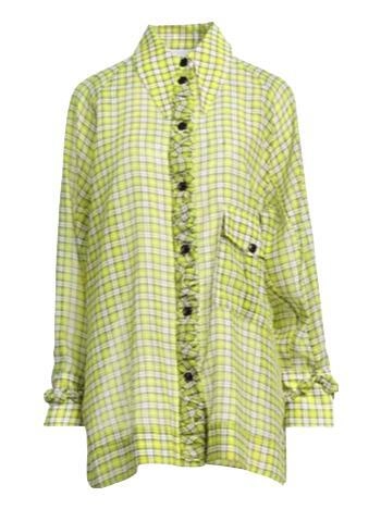 GANNI Checked Tartan Pattern Shirt - Yellow