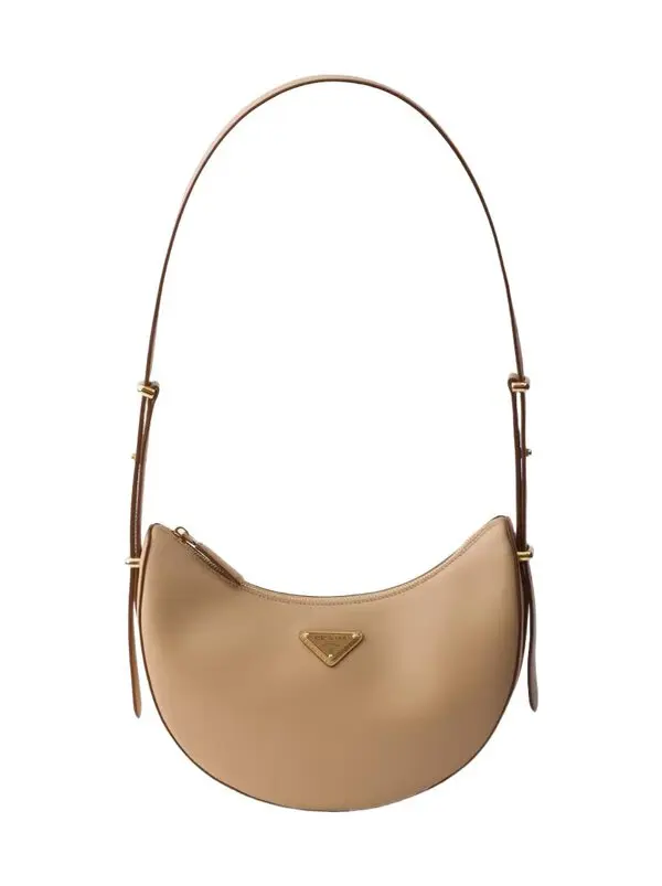 Prada Small Leather Shoulder Bag - Sand-colored