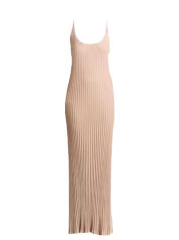 Max Mara Knitted Metallic Maxi Dress - Nude