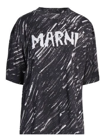 Marni Two-tone Printed T-shirt - Black