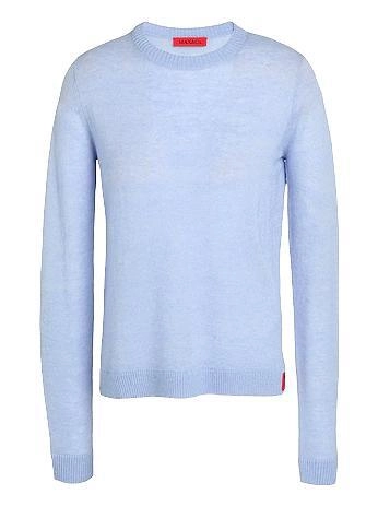 MAXCO. Lightweight Knit Crewneck Long Sleeve Top - Blue