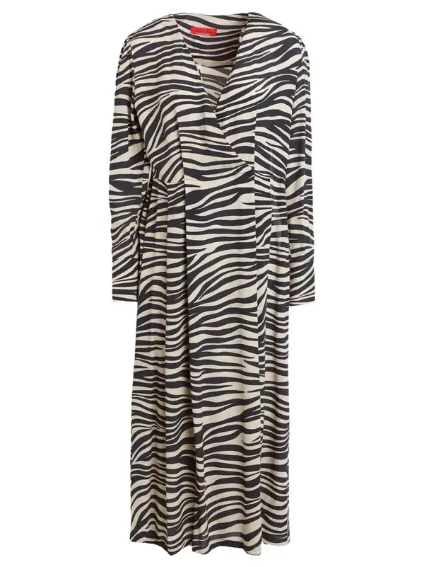 MAXCO. Max&co. Zebra Print Midi Dress - Black