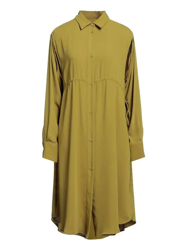 MAISON MARGIELA Plain Crepe Shirt Dress - Green