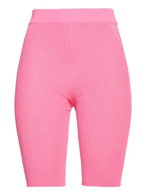 Jacquemus Ribbed High Waisted Bike Shorts - Pink
