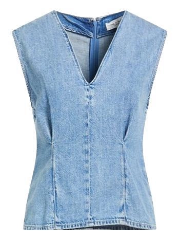 Rag & Bone Sleeveless V-neck Denim Top - Blue