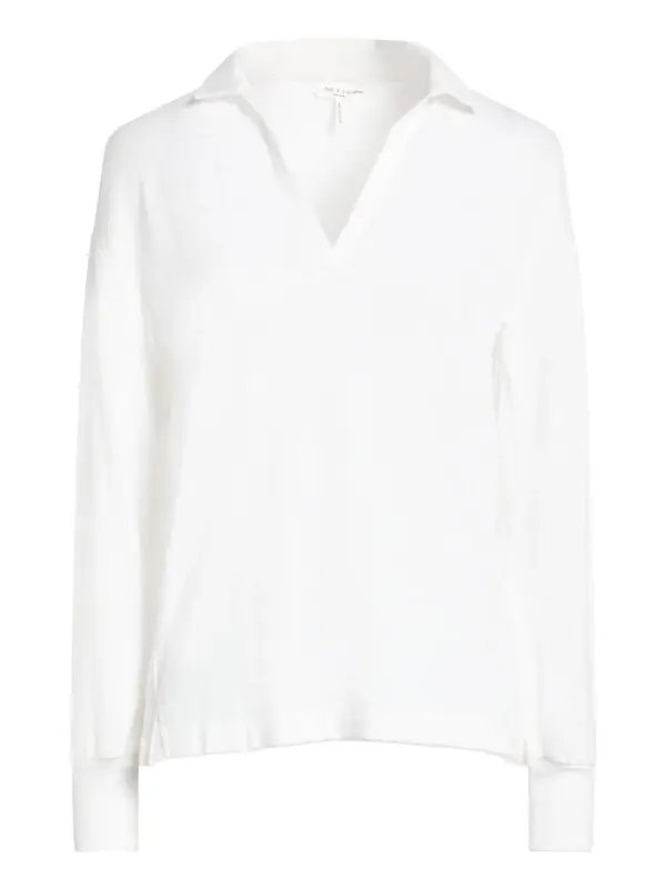 Rag & Bone Plain V-neck Long Sleeve Jumper - White