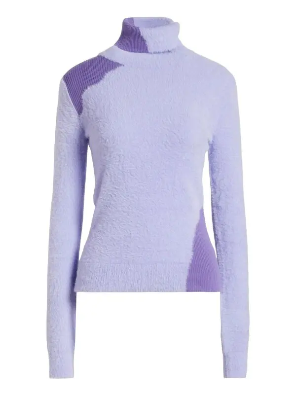 MAISON MARGIELA Turtleneck Knit Sweater - Purple