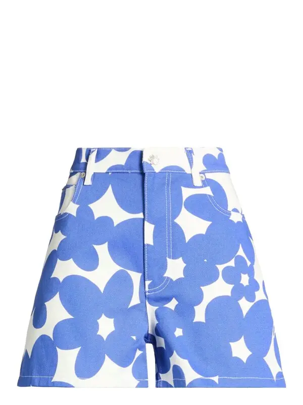Marni Printed Belt Loop Shorts - Blue