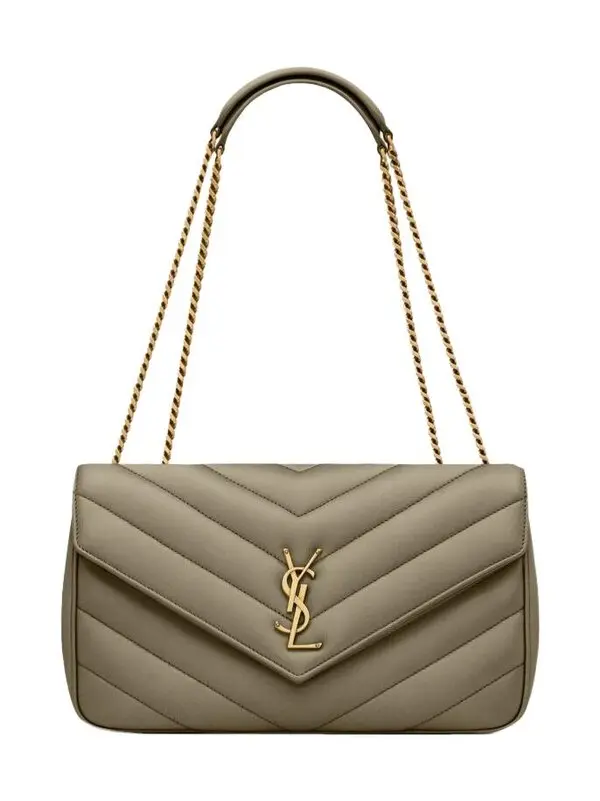 Saint Laurent Loulou Medium Quilted Lambskin Shoulder Bag - Dark Moss