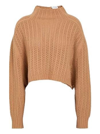 Max Mara Cable-knit Cropped Turtleneck - Nude