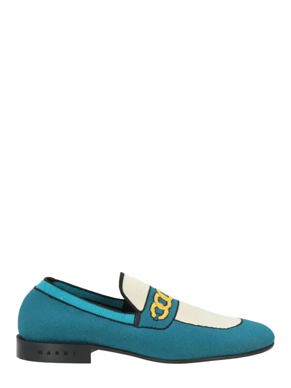 Marni Multicolor Woven Loafers - Blue