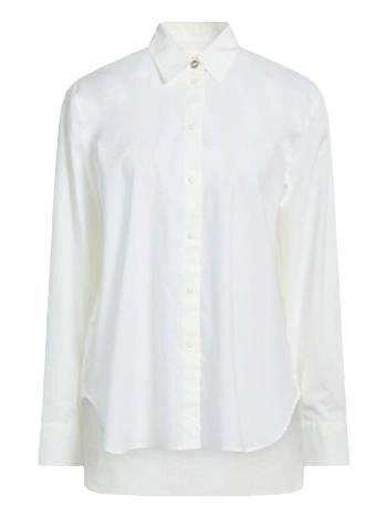 Rag & Bone Classic Collar Solid Color Poplin Shirt With Buttoned Cuffs - White