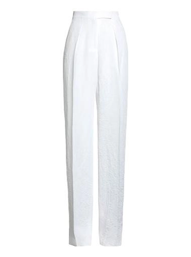 Max Mara High-waisted Seersucker Trousers - White