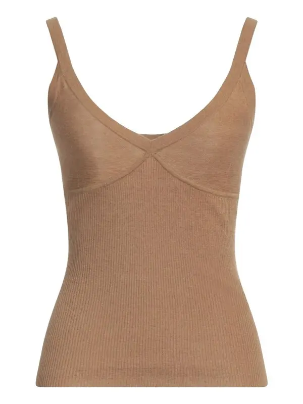 Max Mara Deep V-neck Vest - Brown