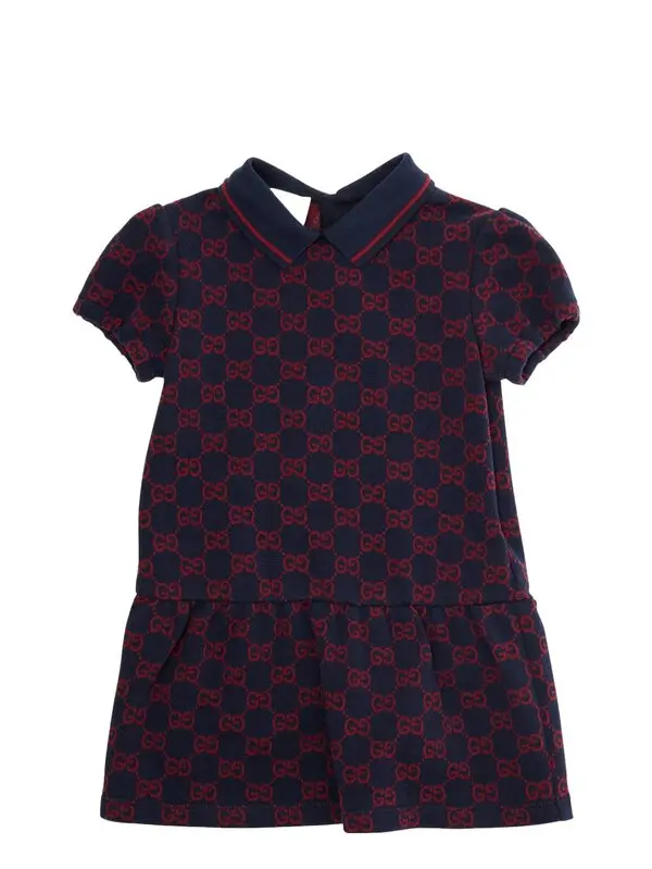 Gucci Baby Gg Cotton Piquet Dress - Black