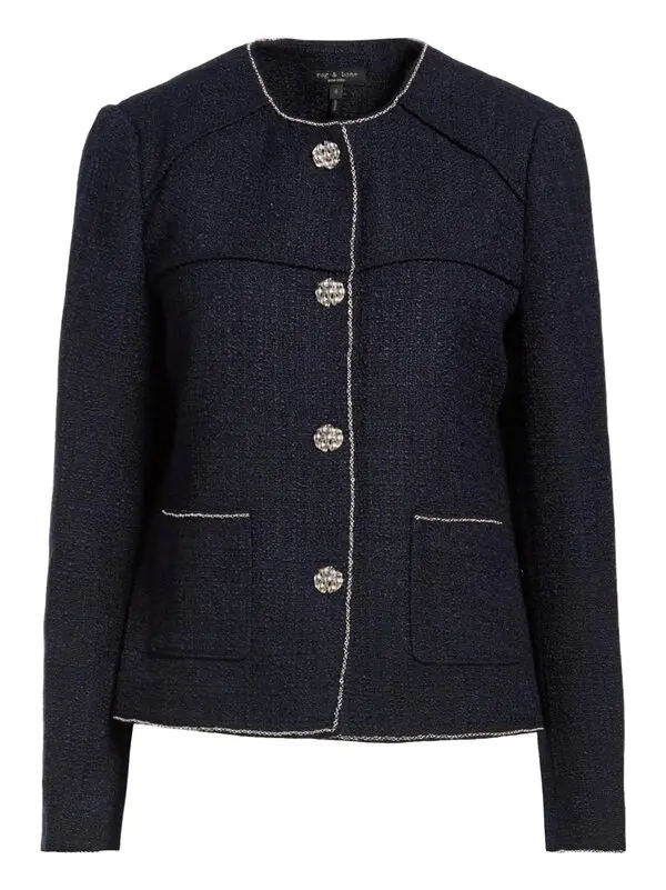 Rag & Bone Patchwork Tweed Coat - Black