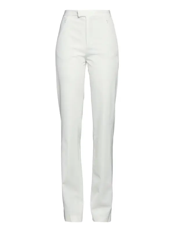 MAISON MARGIELA Straight-leg Trousers With Embroidered Logo - White