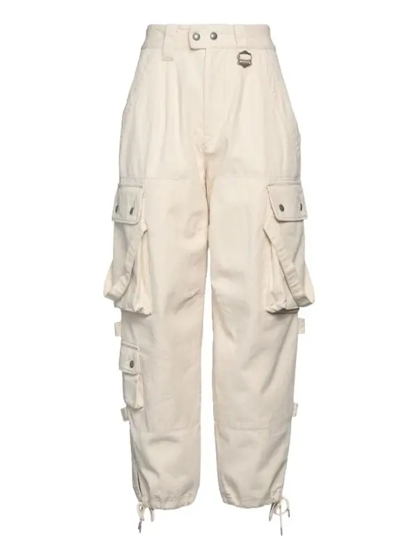 Isabel Marant Étoile High Waisted Tapered Leg Cargo Trousers - Nude