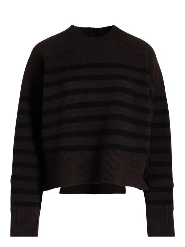 Rag & Bone Striped Long-sleeve Knit Sweater - Black