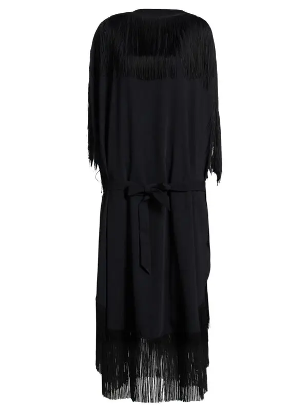MAISON MARGIELA Crepe Fringed Dress - Black