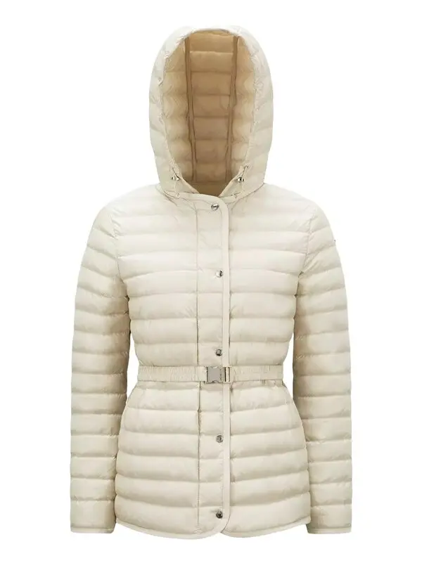 Moncler Oredon Hooded Down Jacket With Belt - White