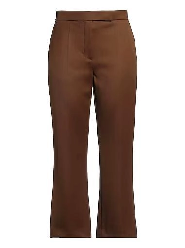 Tory Burch High-waisted Straight-leg Wool Pants - Brown