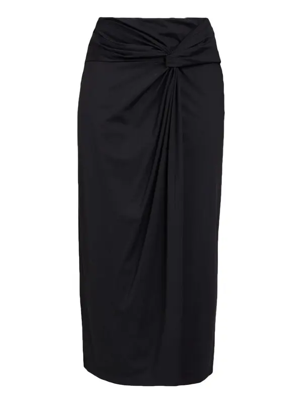 MAXCO. Max&co. Midi Skirt With Draped Detail - Black