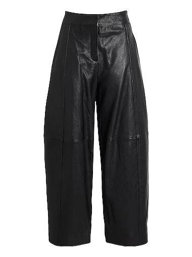 MAXCO. Max&co. High-waisted Straight-leg Leather Pants - Black